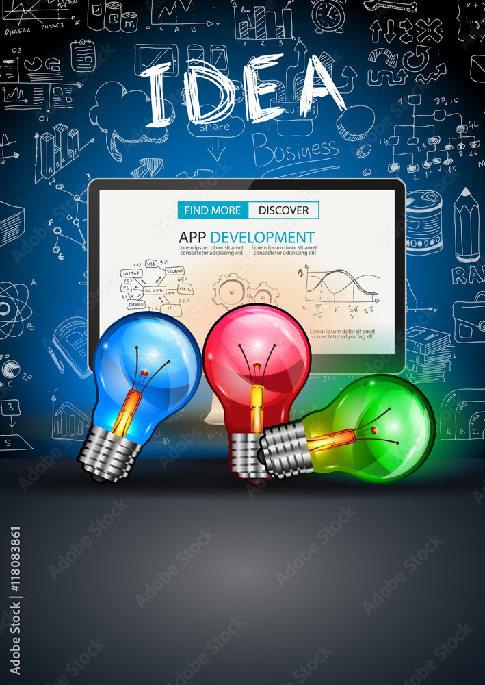 Idea Concept Layout for Brainstorming and Infographic background Stock ...