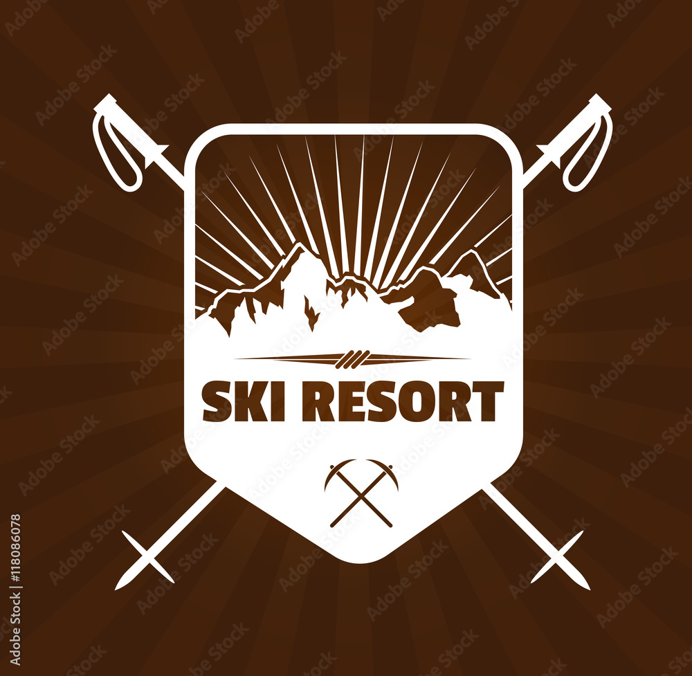 Ski Resort Logo Stock Vector | Adobe Stock