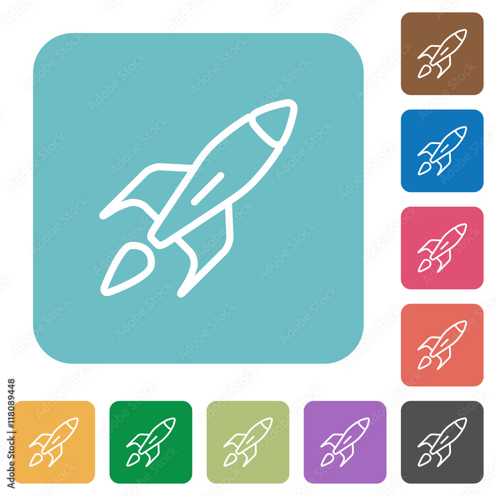 Flat launched rocket icons Stock Vector | Adobe Stock