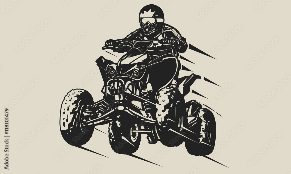 Quad bike silhouette Stock Vector | Adobe Stock