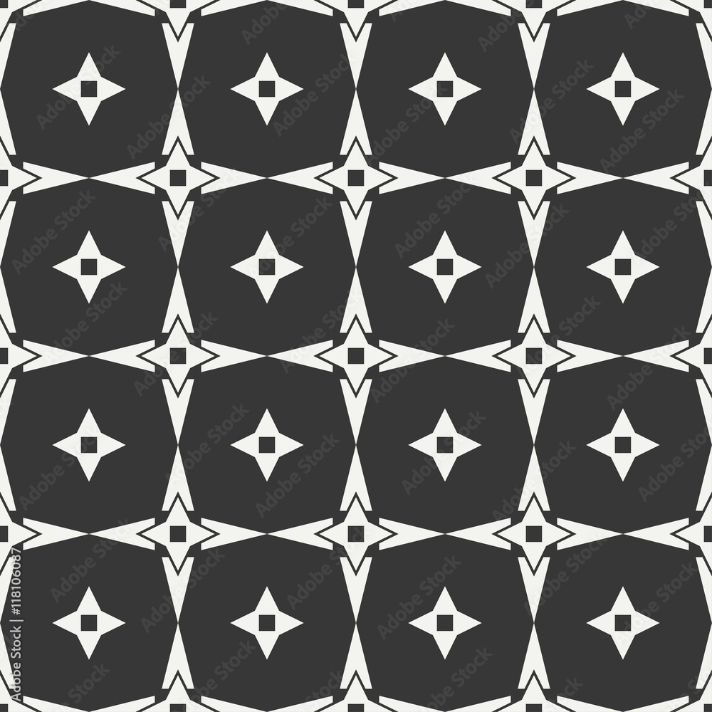 Geometric line monochrome lattice seamless arabic pattern. Islamic ...