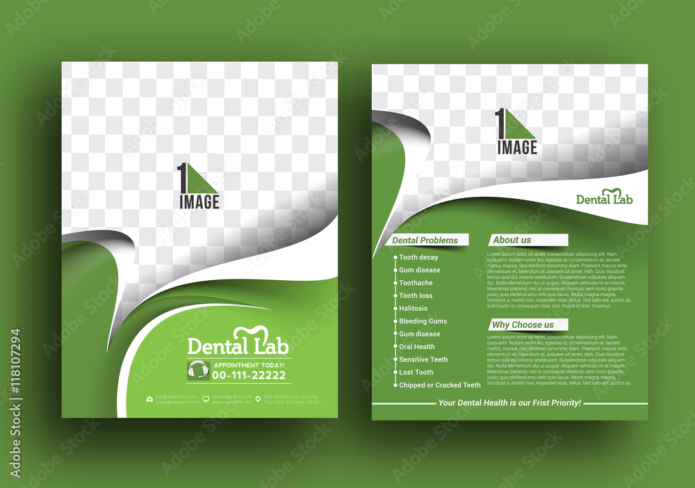 Dental Lab Front Flyer & Poster Template. Stock Vector | Adobe Stock