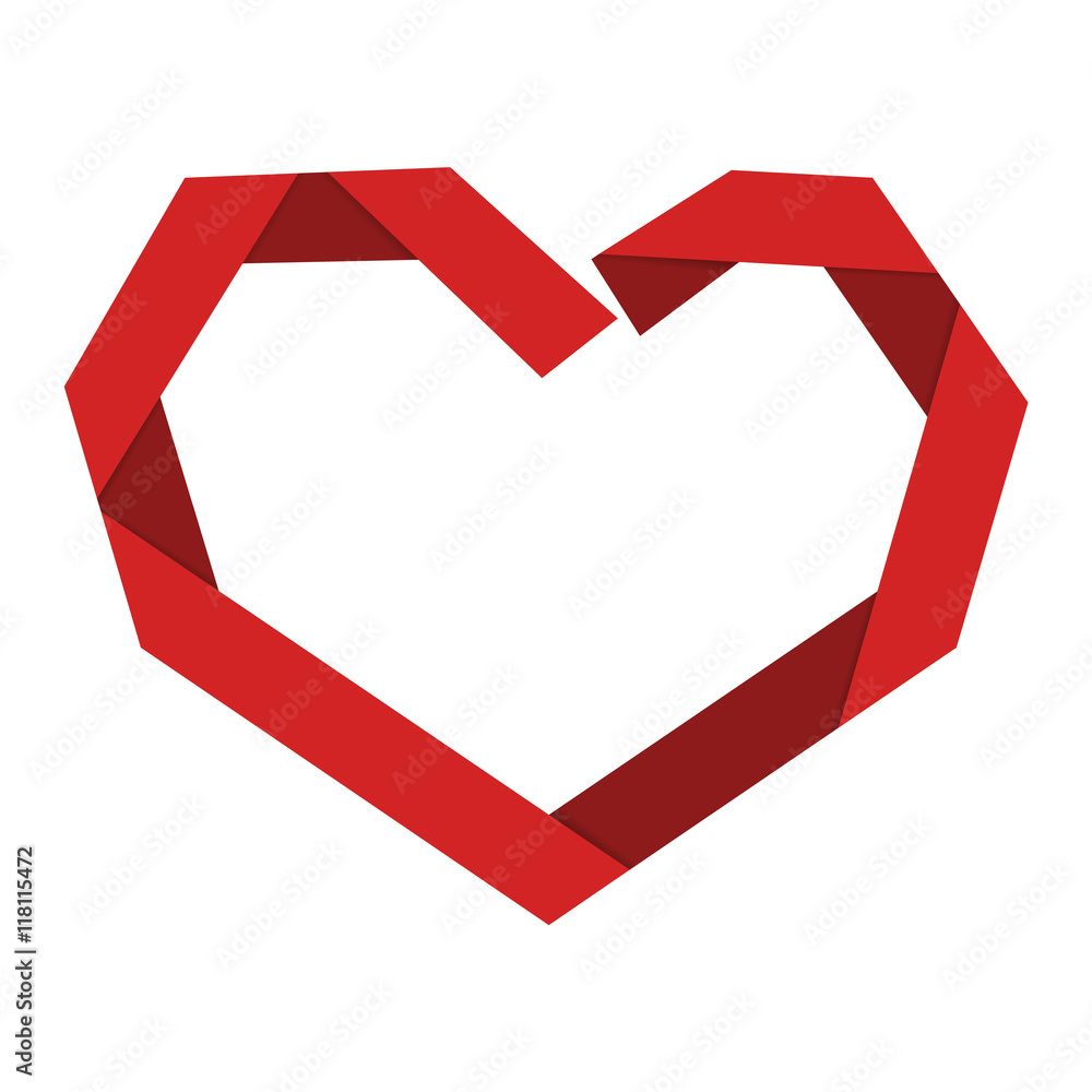 Simple red heart sharp vector icon. Color card beautiful celebrate ...