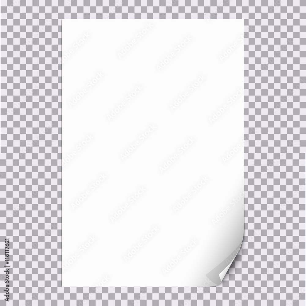 Curled Paper Corner A4 with transparent background Stock Vector | Adobe ...