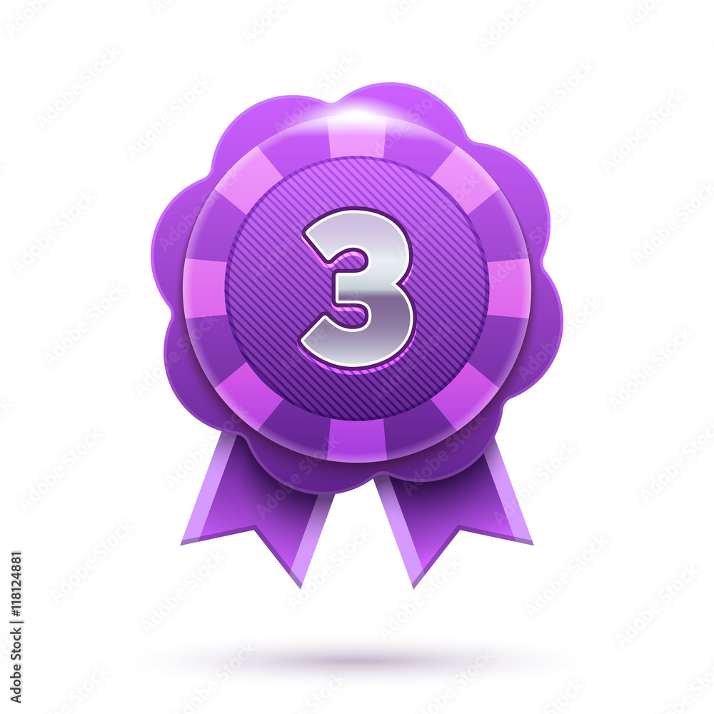 Vector win medal illustration. 3rd place prize. Eps10 vector ...