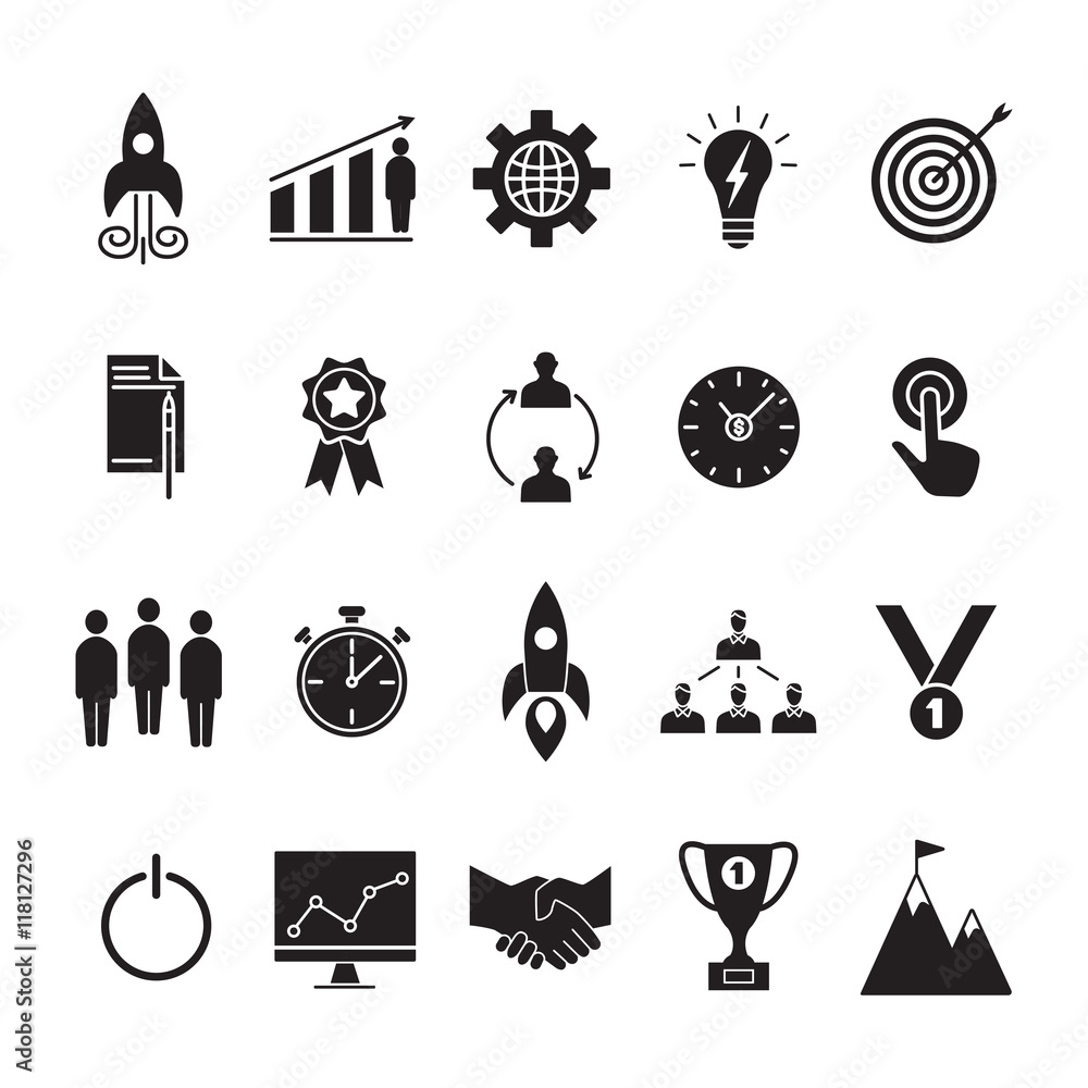 startup icons set Stock Vector | Adobe Stock