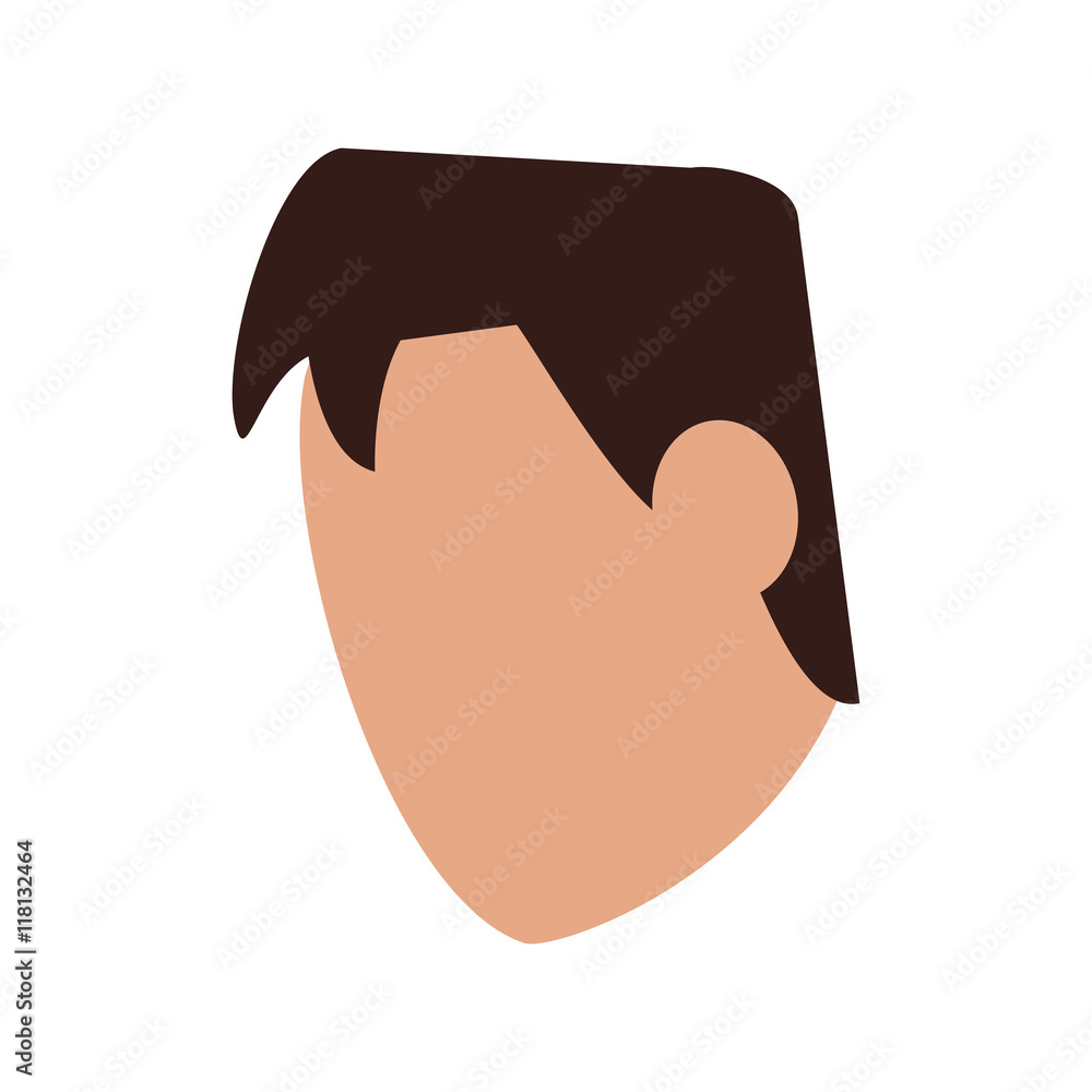 flat design faceless man icon vector illustration Stock Vector | Adobe ...