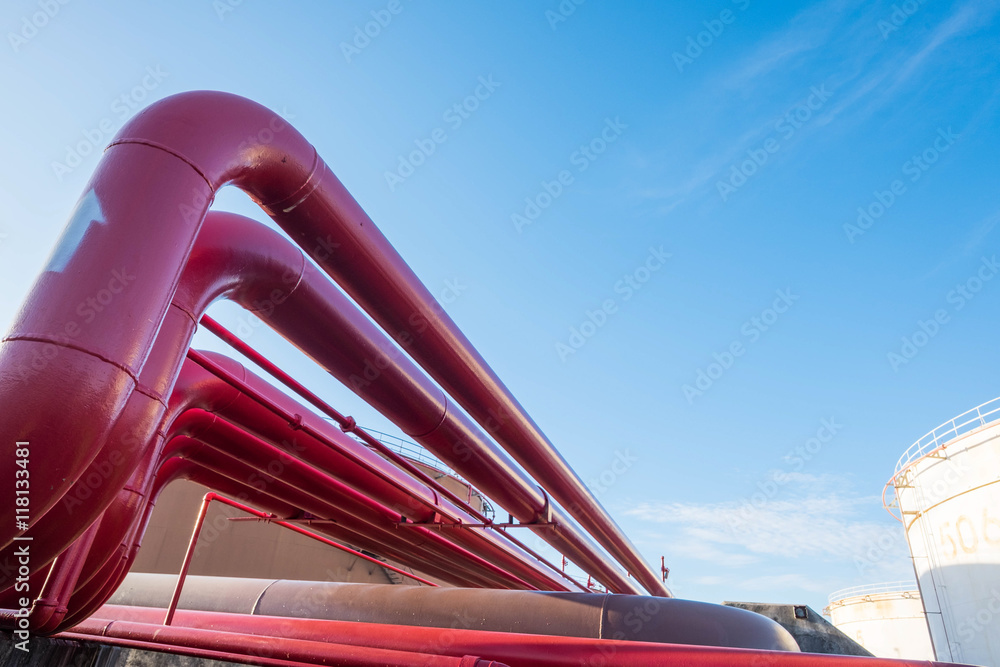 Water and foam line for fire protection system in fuel oil stora Photos ...