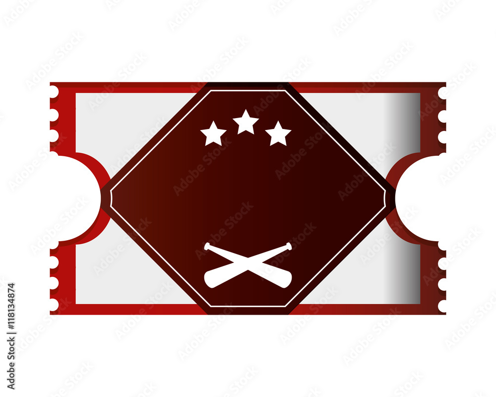 flat design baseball game ticket icon vector illustration Stock Vector ...