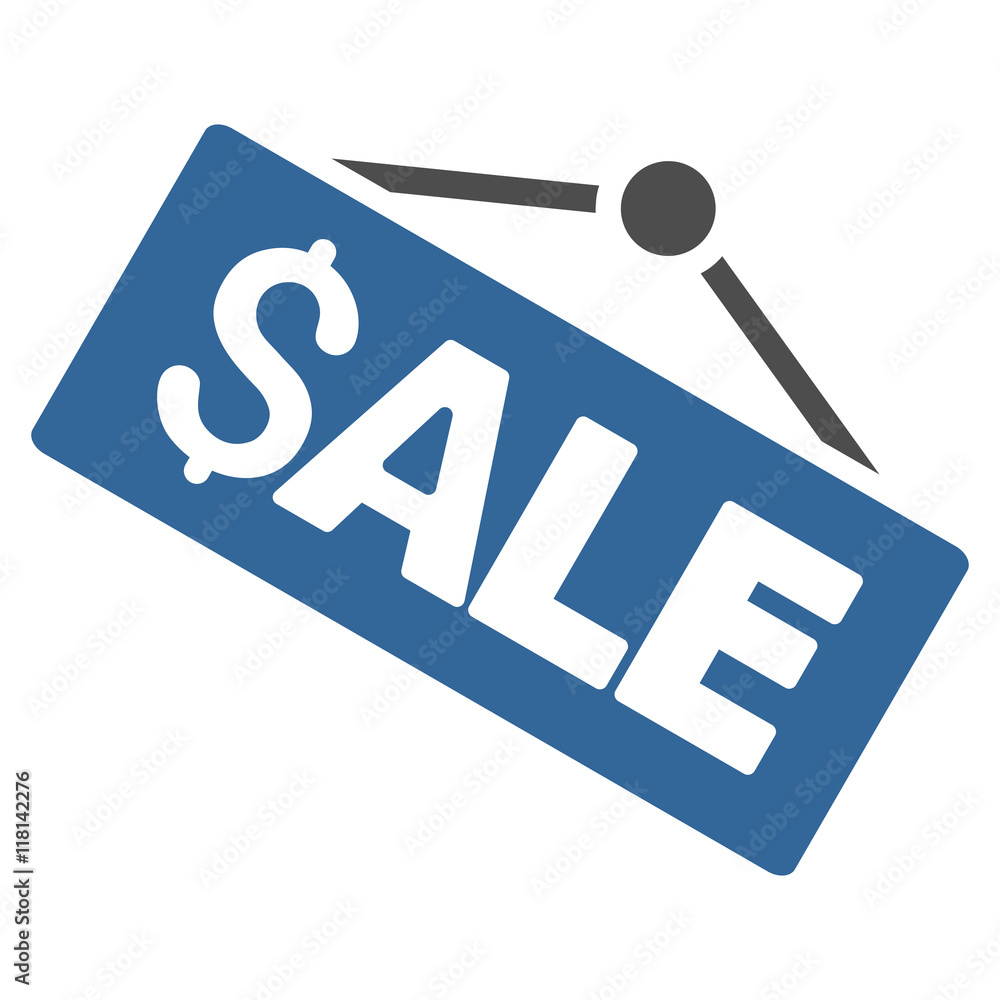 Sale Signboard icon. Vector style is bicolor flat iconic symbol with ...