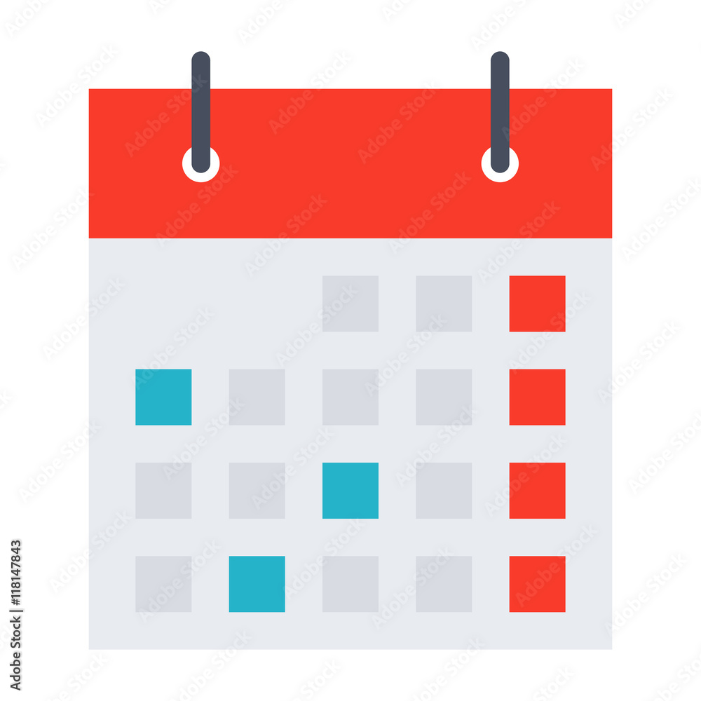 Vector illustration with stylish calendar symbol in flat style. Stock ...