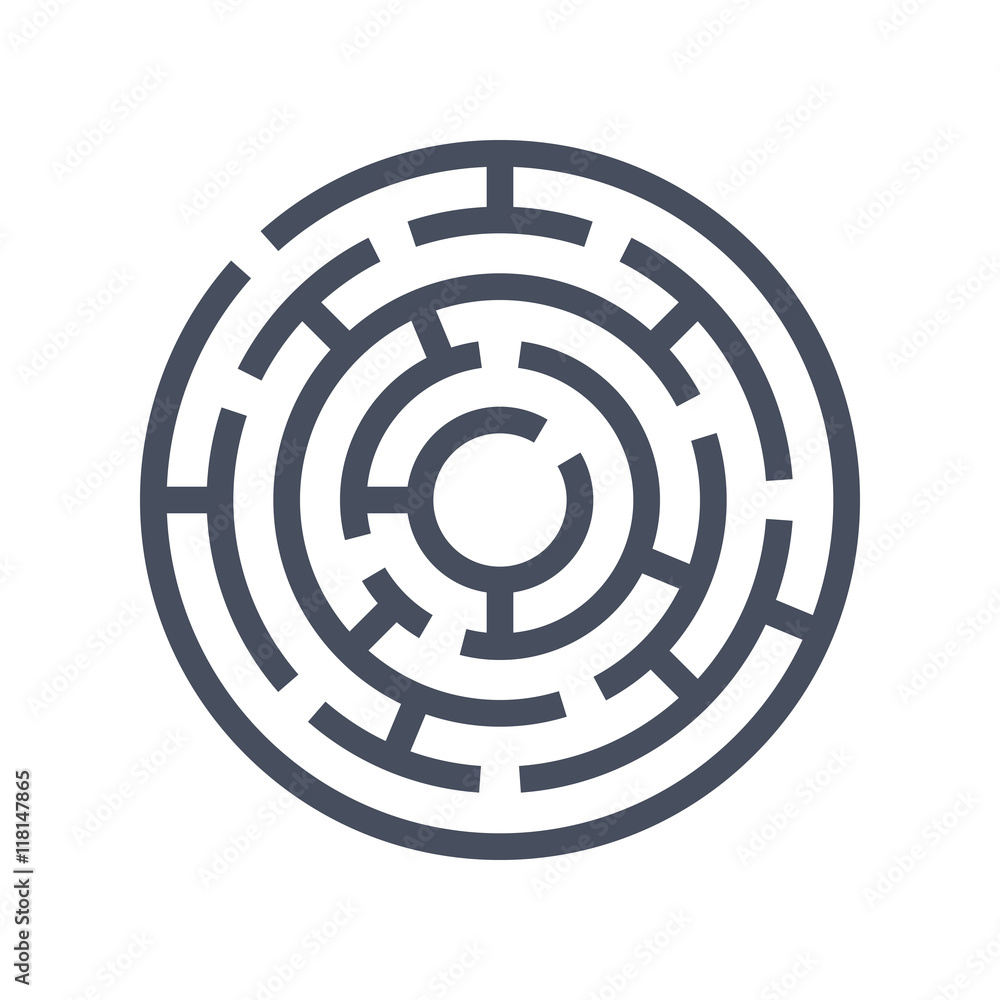 Vector illustrations with maze isolated in white background. Stock ...