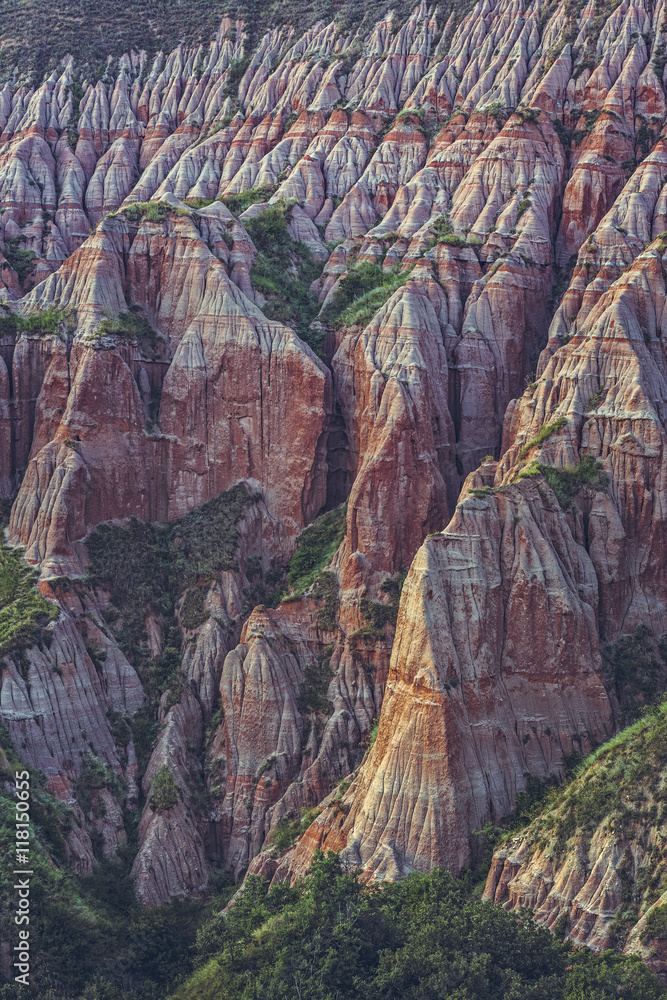 Spectacular view of a unique geological erosion structure of the Red ...