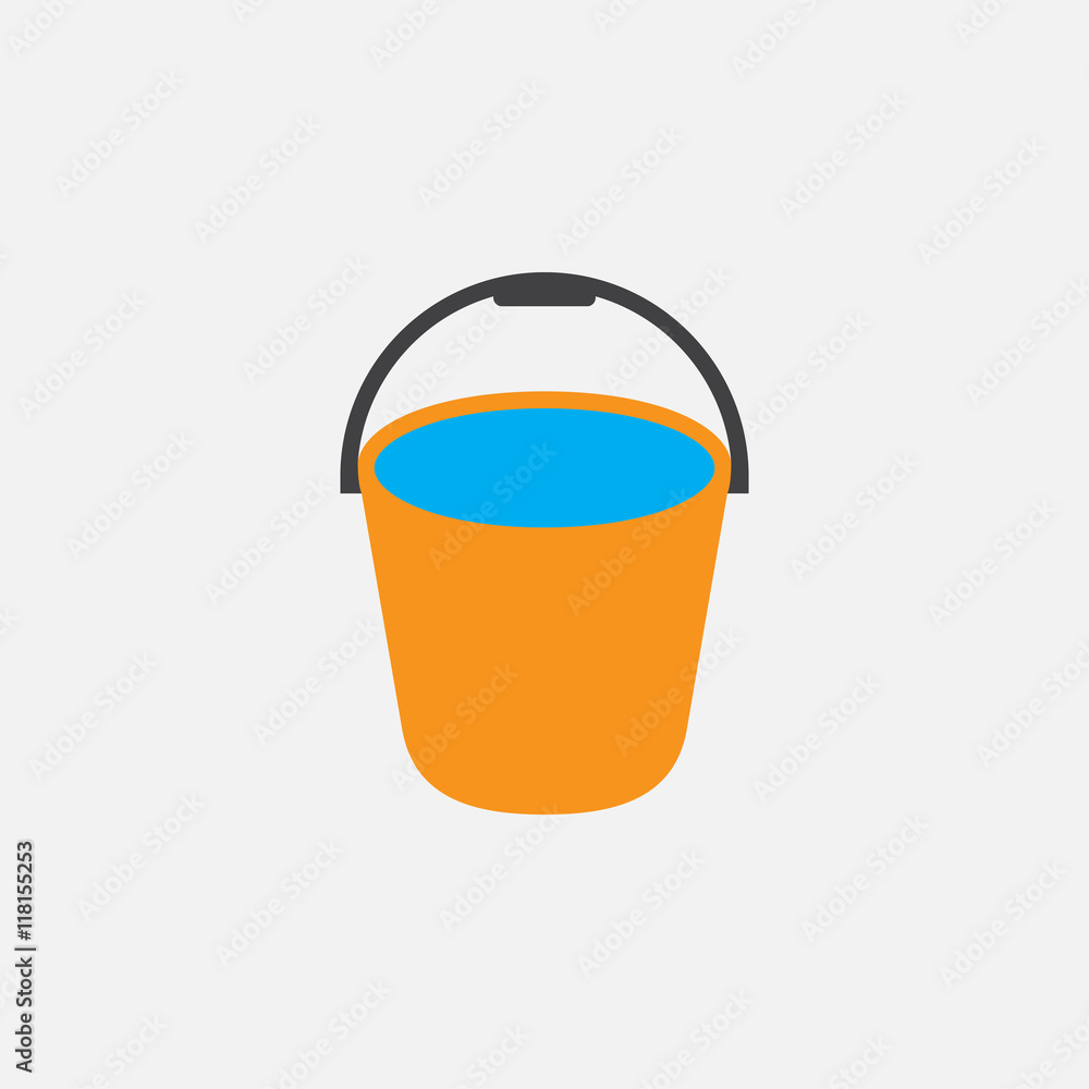 bucket icon vector, solid logo illustration, colorful pictogram ...