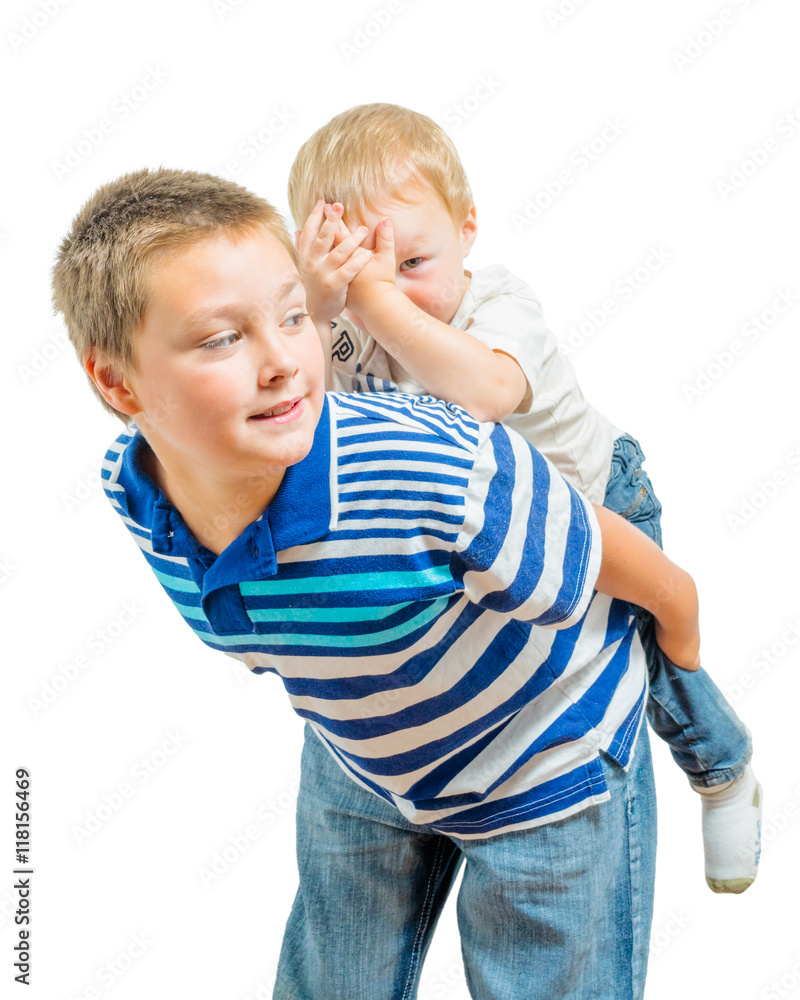 Big Brother And Little Brother Getting Along During Playtime Stock ...