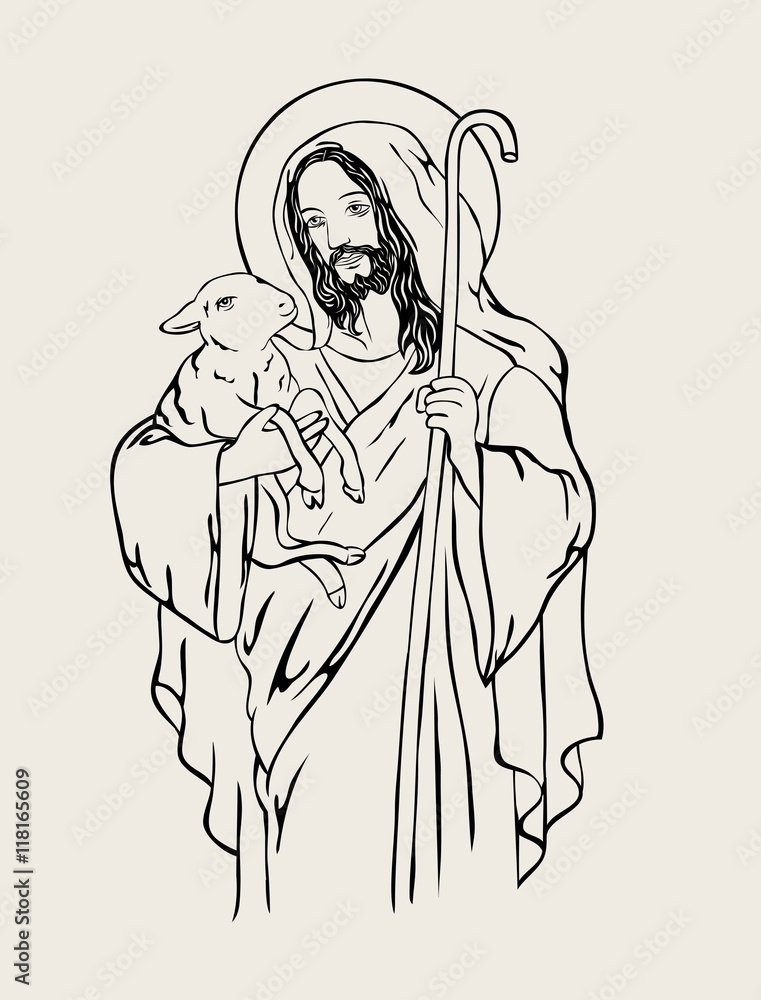 Good Shepherd, art vector design Stock Vector | Adobe Stock