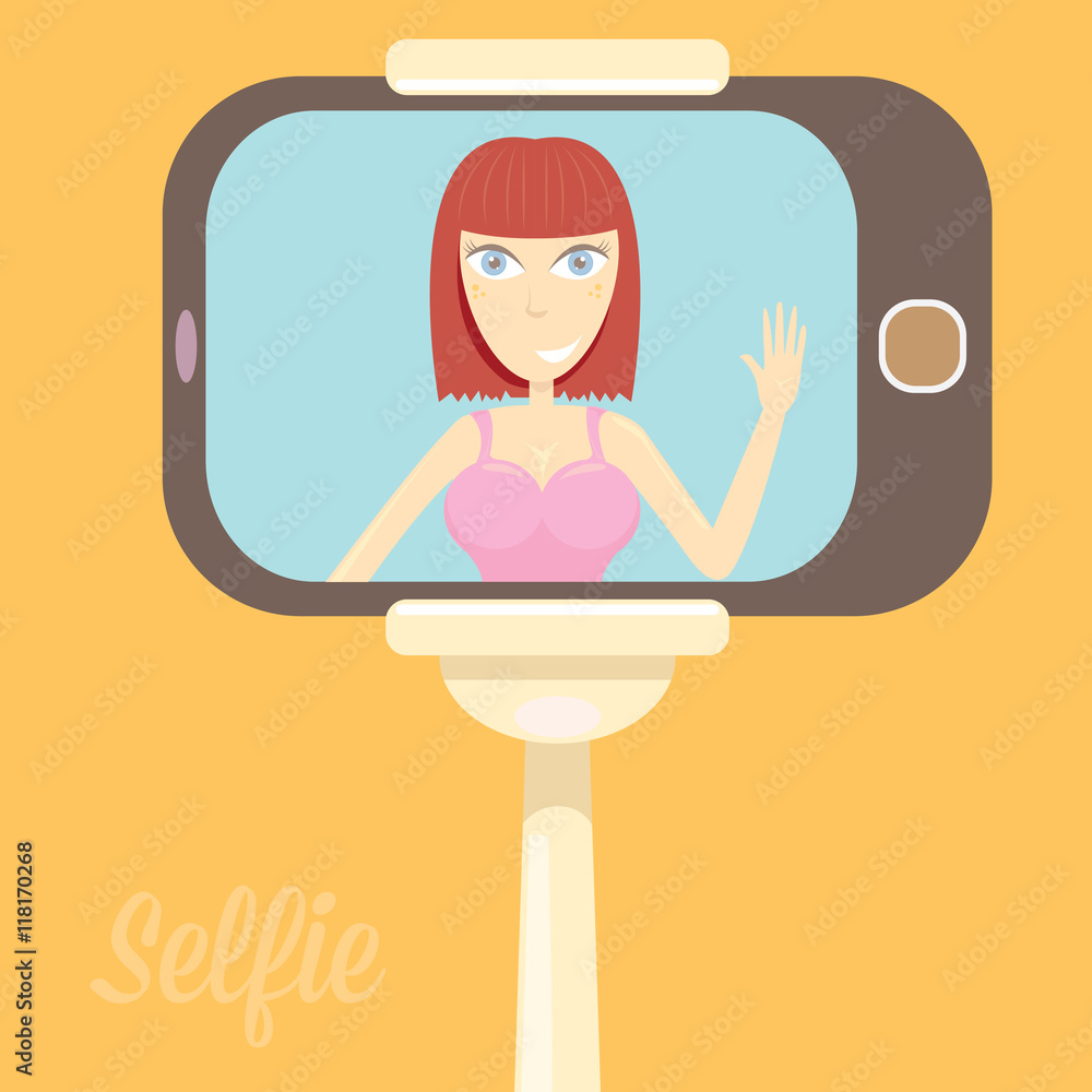 selfie cartoon people vector illustration. Stock Vector | Adobe Stock