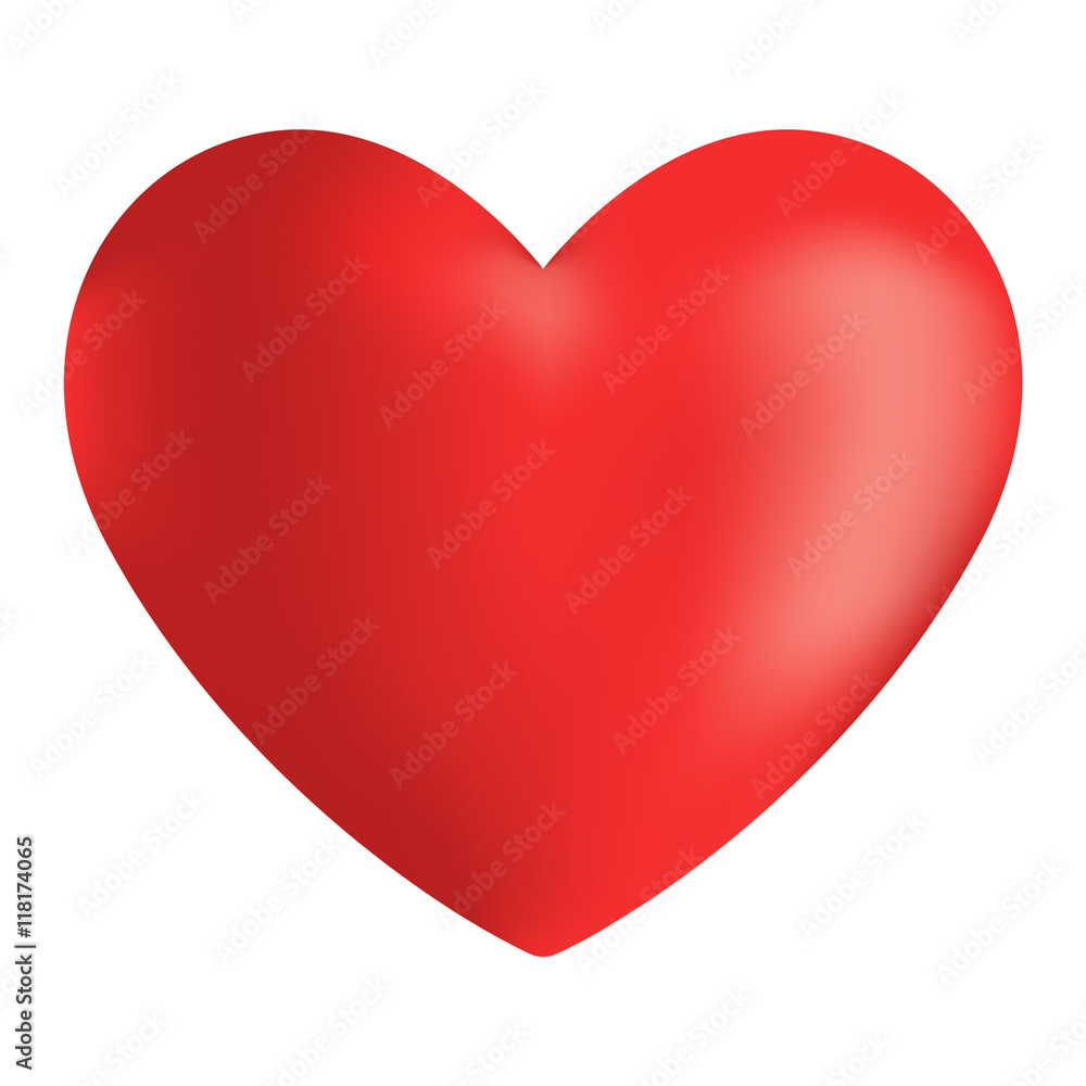 Simple red heart sharp vector icon. Color card beautiful celebrate ...