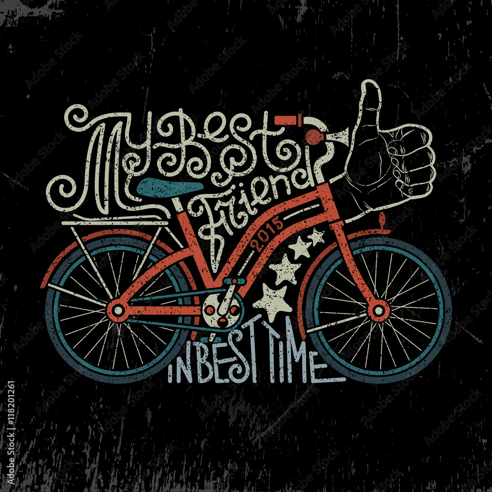 Hand Drawn Vintage Bicycle