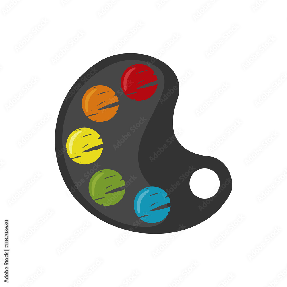 Colorful Palette icon in flat style. Stock Vector | Adobe Stock