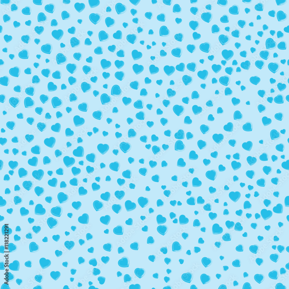 Blue hearts background. Abstract wedding seamless pattern. Romantic ...