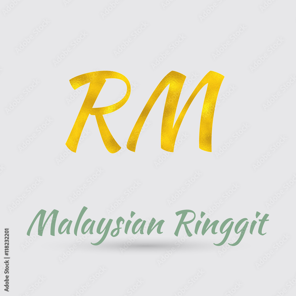 Golden Ringgit Symbol Stock Vector | Adobe Stock