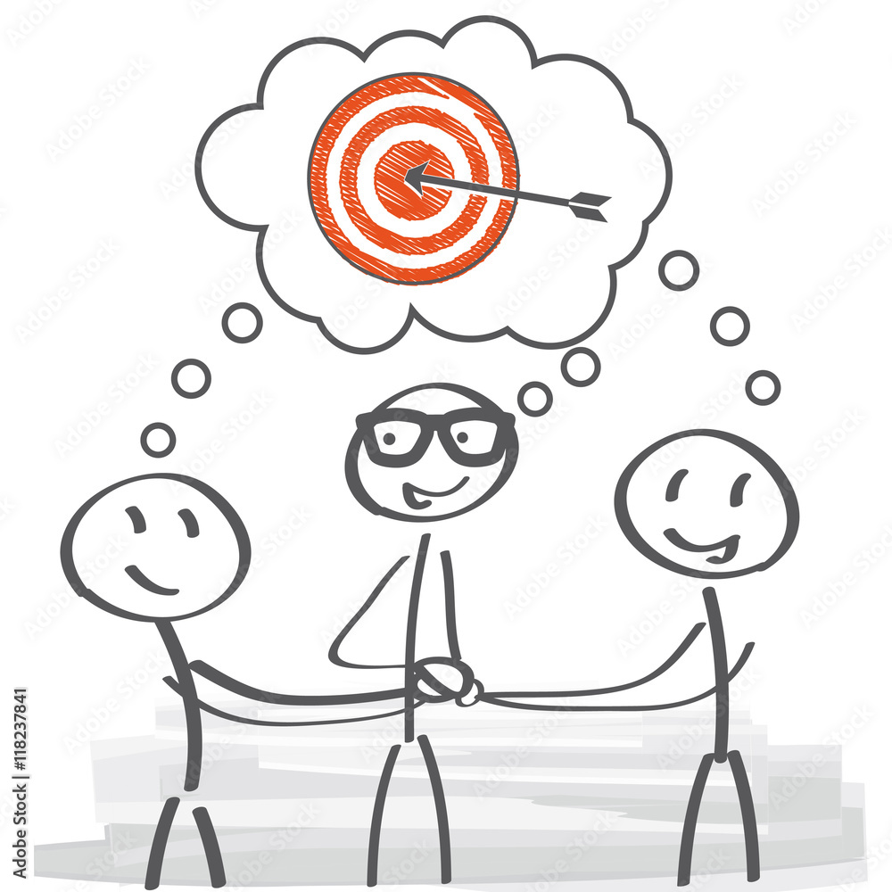 Team hat gemeinsames Ziel - Teamwork Stock-Vektorgrafik | Adobe Stock