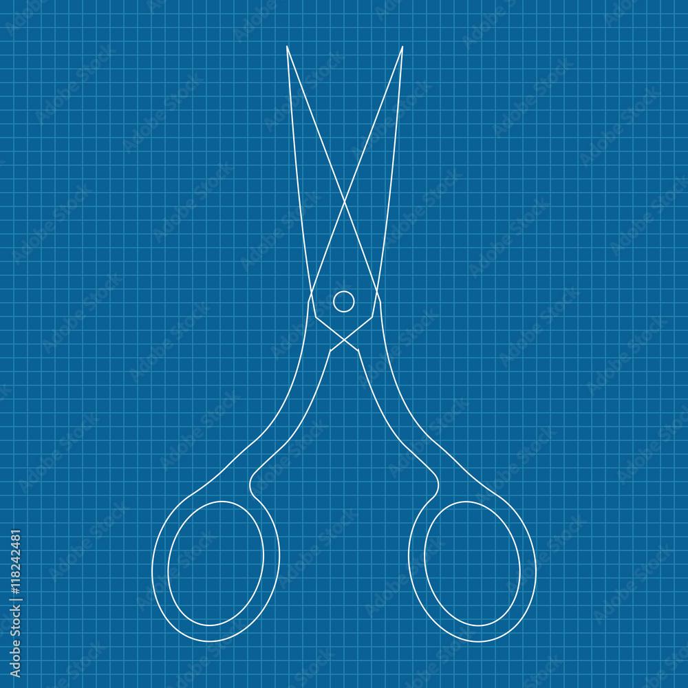 Scissors. Contour outline Stock Vector | Adobe Stock