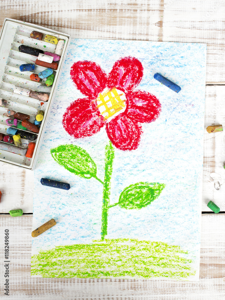 colorful drawing: beautiful flower Stock Photo | Adobe Stock