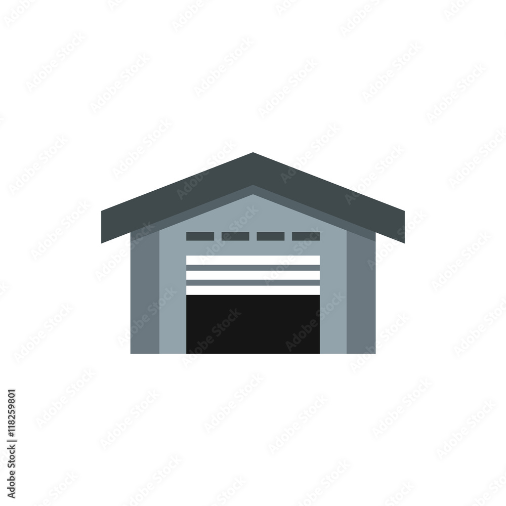 Warehouse icon in flat style isolated on white background. Storage ...