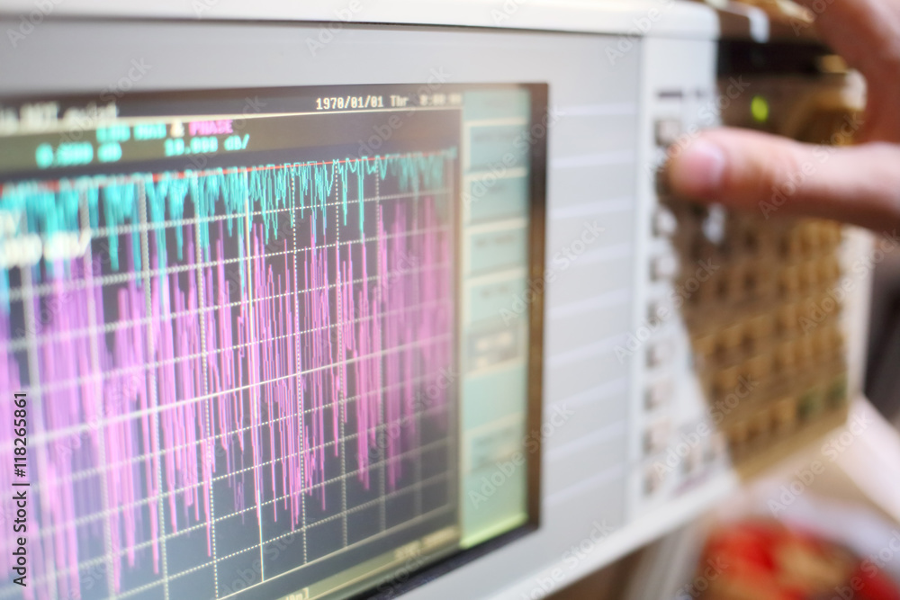 Oscilloscope is a device for the study of the electrical signal Stock ...