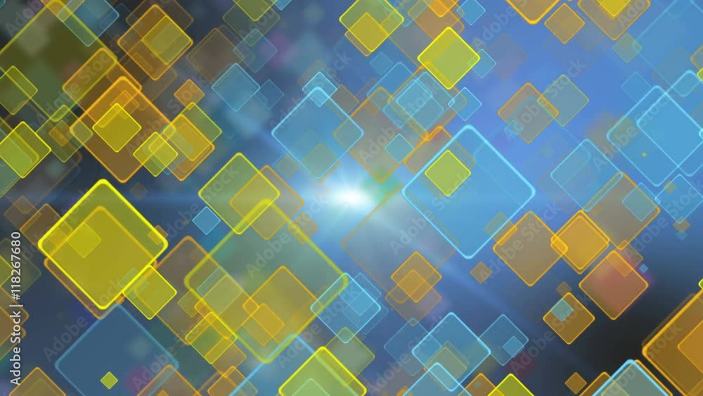 Seamless loop cool blue and yellow color motion background with ...