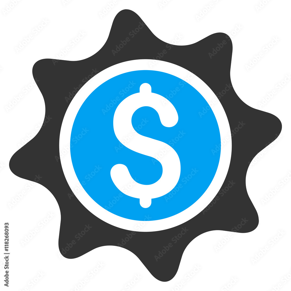 Money Sticker icon. Vector style is bicolor flat iconic symbol with ...