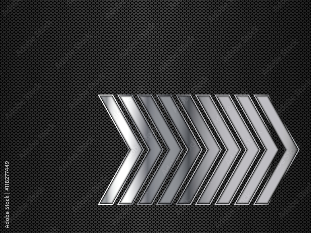 Black and silver metallic background with arrows. Vector illustration ...