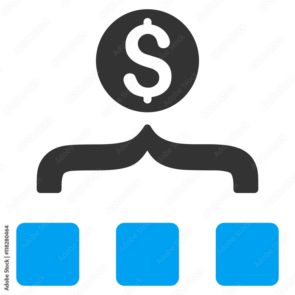 Money Aggregator icon. Vector style is bicolor flat iconic symbol with ...