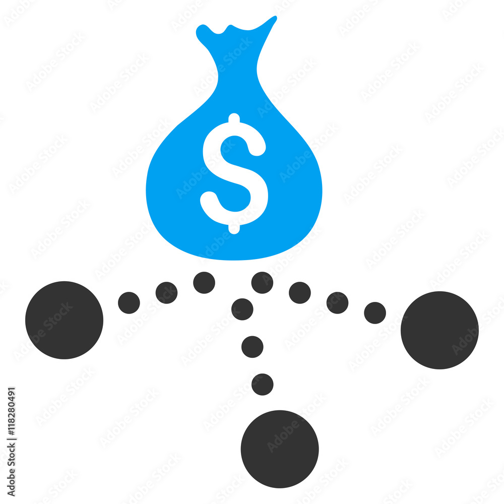 Money Distribution icon. Vector style is bicolor flat iconic symbol ...