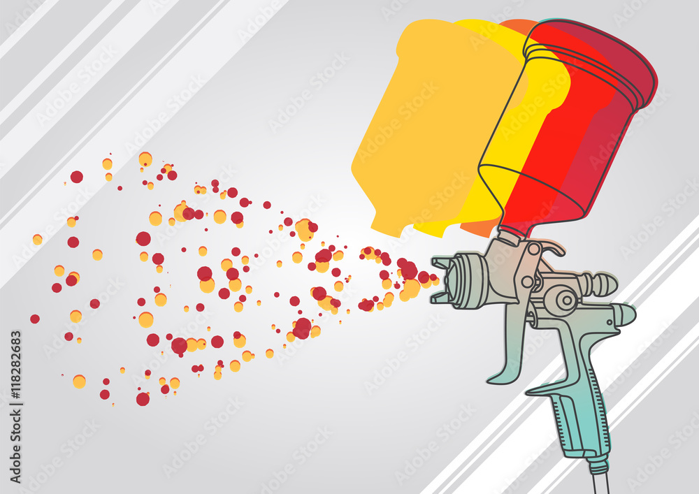 Vector illustration of the airbrush device, simple art for web and ...