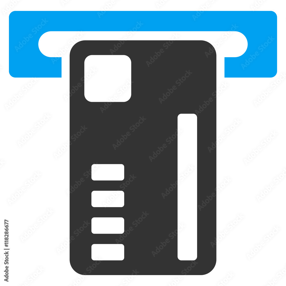 Ticket Machine icon. Vector style is bicolor flat iconic symbol with ...