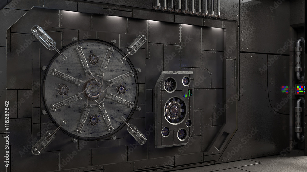 Sci Fi Hatch - Dark A sci fi inspired hatch in side a large, dark space ...