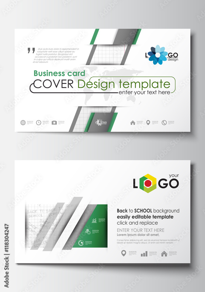 Business card templates. Cover design template, easy editable blank ...