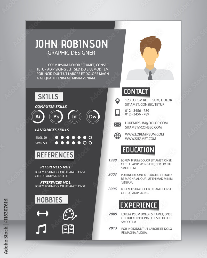 job resume template, vector Stock Vector | Adobe Stock