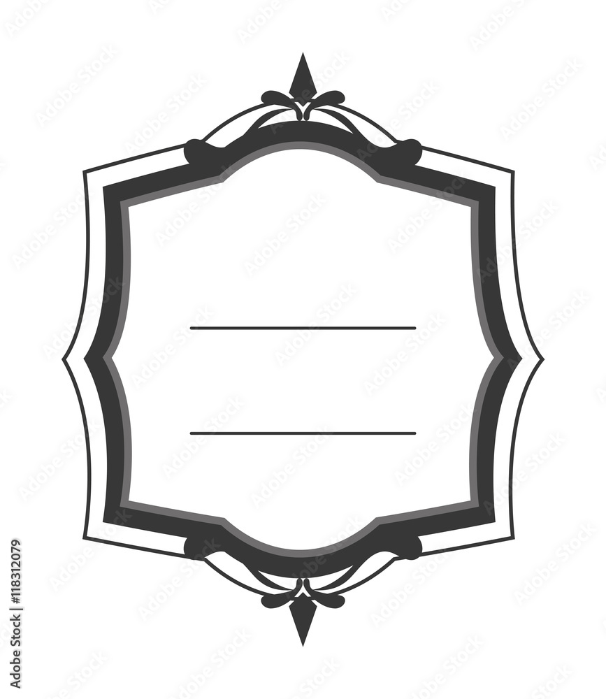 flat design angular vintage frame icon vector illustration Stock Vector ...