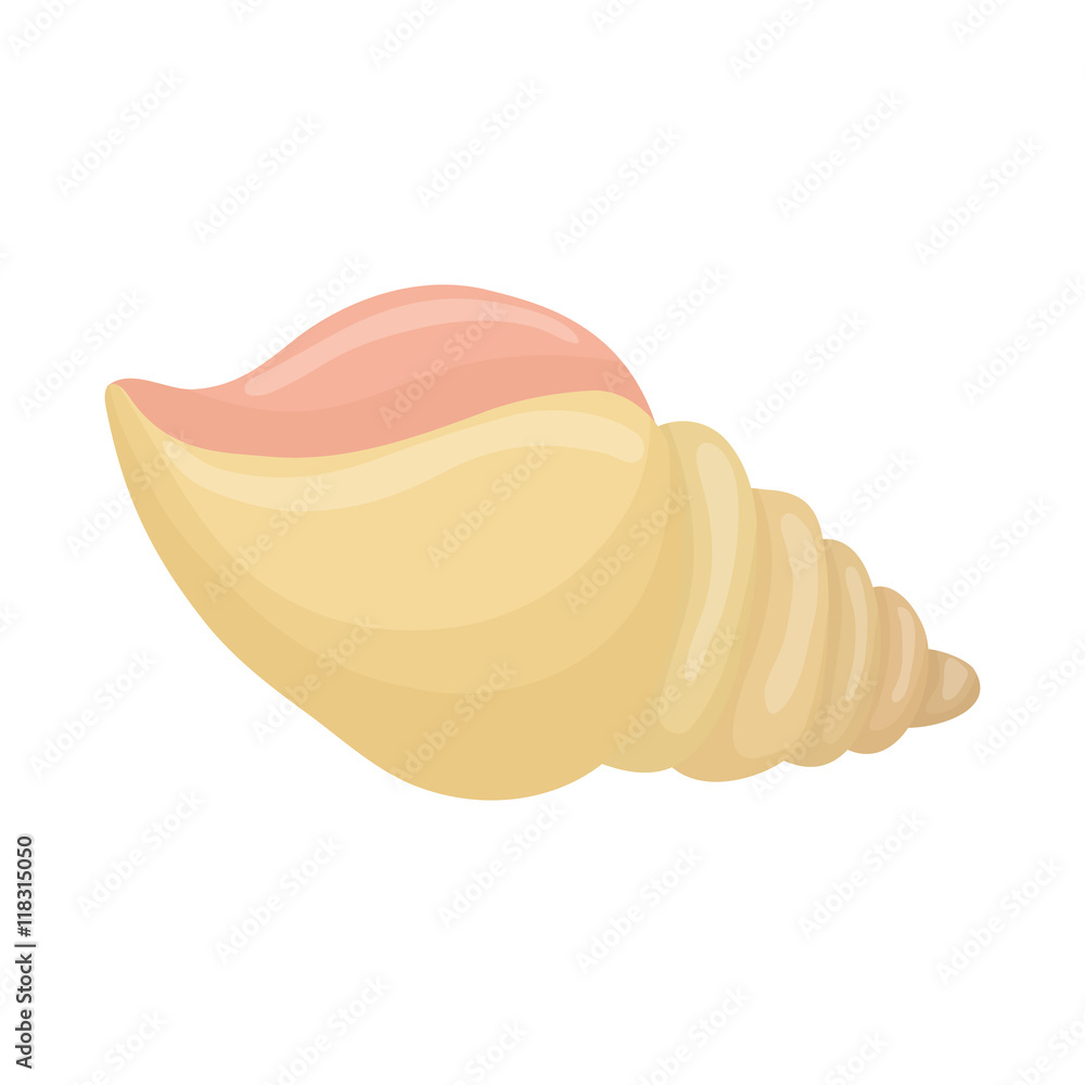 seashell sea life animal cartoon icon. Isolated and flat illustration ...