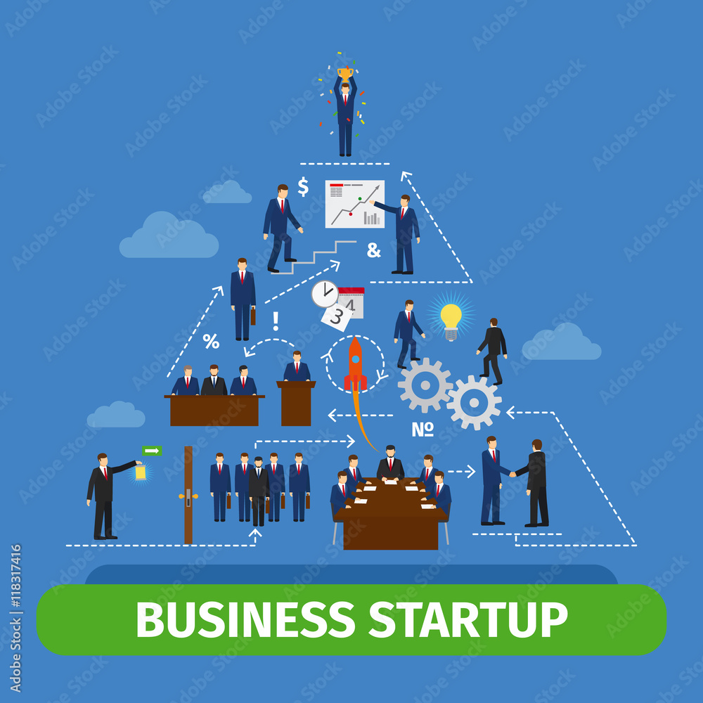 Human pyramid teamwork. Business people team success concept vector ...