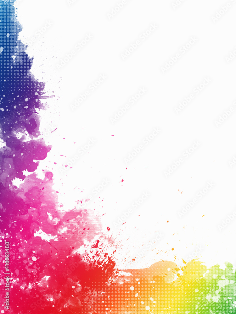 Watercolor rainbow border Stock Illustration | Adobe Stock