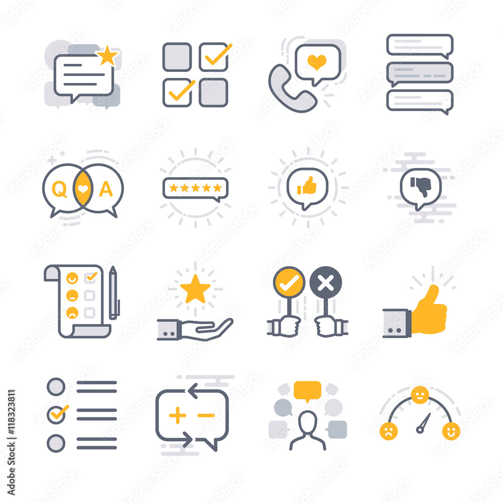 Business Feedback icons Stock Vector | Adobe Stock