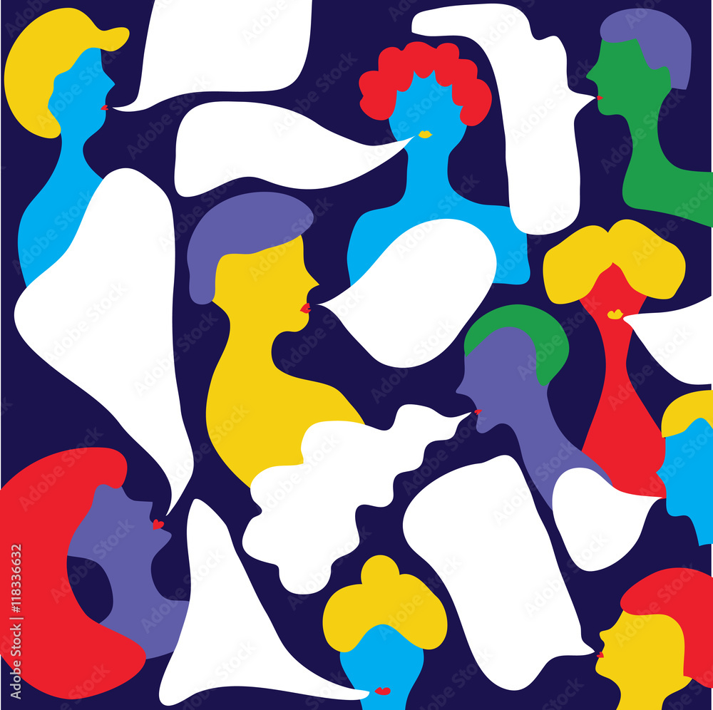 People speaking with bubbles - abstract illustration Stock Vector ...