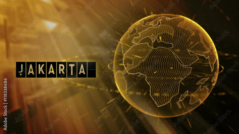 3d animated planet earth with a billboard and the destination of the ...