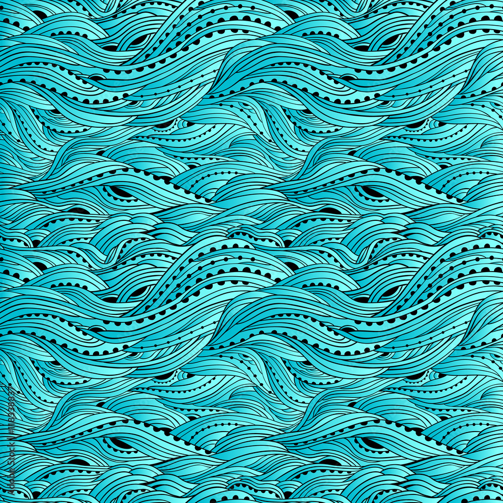 Blue sea wave pattern, abstract water background, blue gradient ...