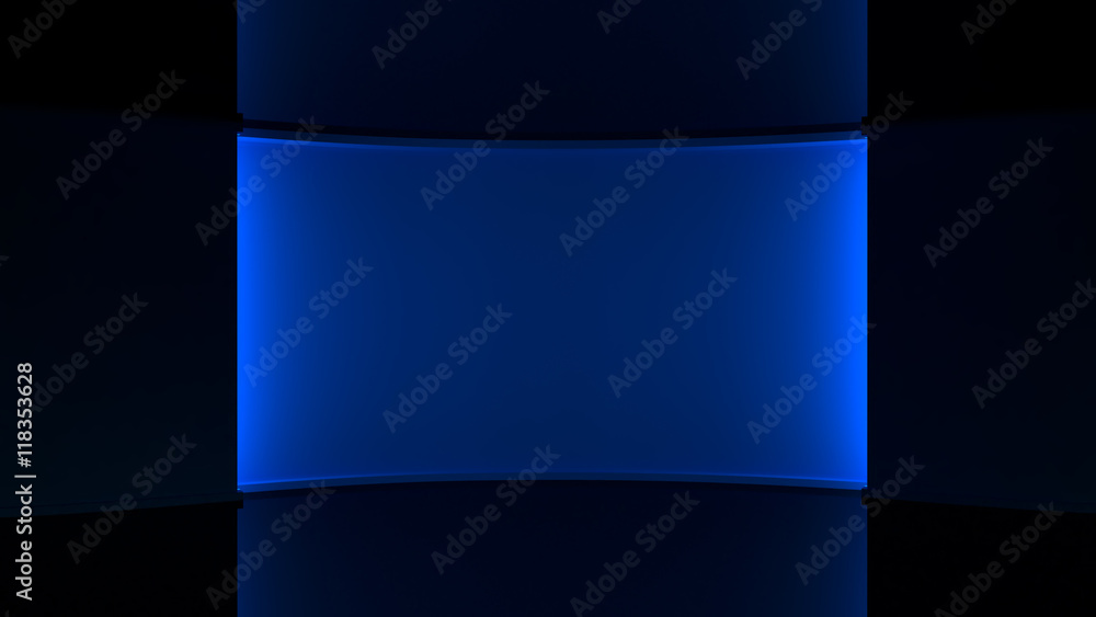 Dark blue background, Blue lighting. blue backlight wall. 3d. 3D ...